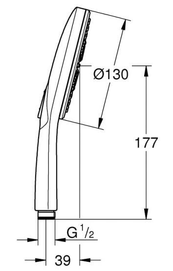 Słuchawka Rainshower Smartactive Brushed Hard Graphite 26574AL0 Grohe
