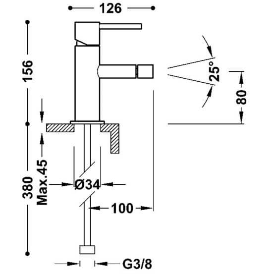 Bateria Bidetowa Study Biel Matowa 06212001BM Tres