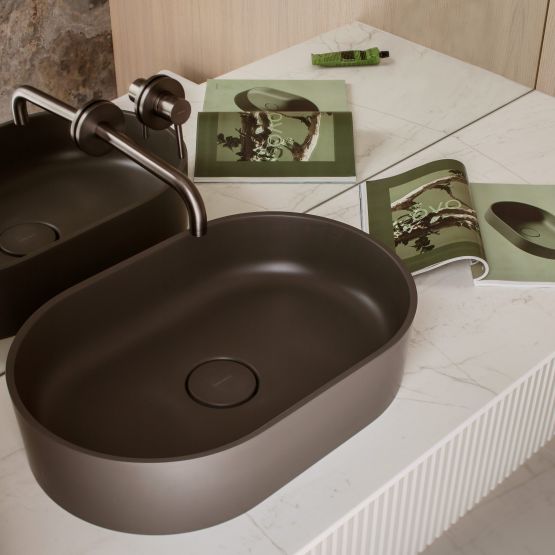 Umywalka Nablatowa Ovo Ash Grey Mat 55x36 OVOUNAG Omnires